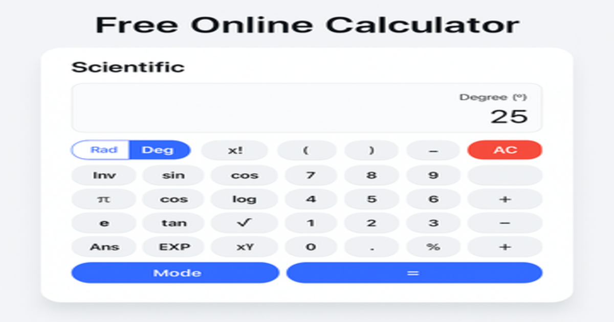 Free Online Calculator | Scientific & Basic Mode
